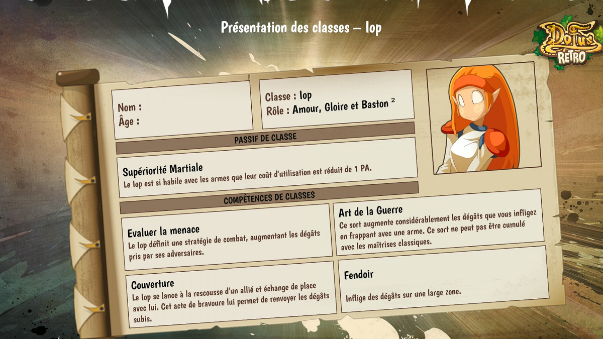 Iop sur Dofus Retro Temporis 2 : Parchomancia : rôle, passif, sorts ...