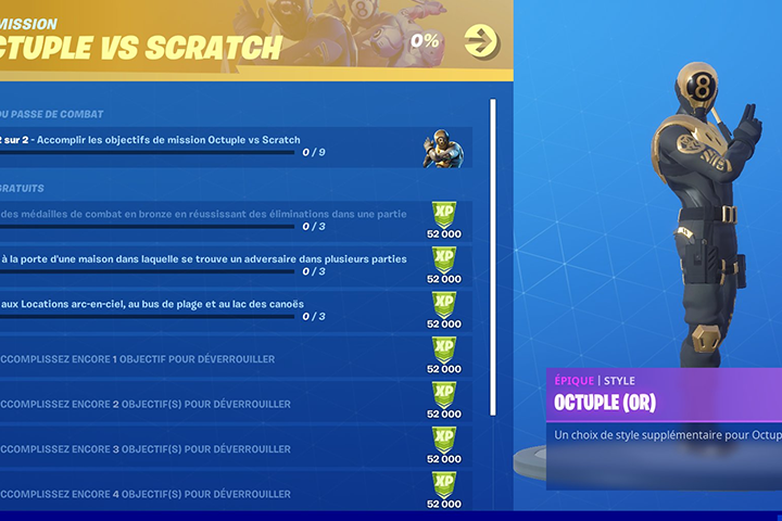 Fortnite : Défis Octuple vs Scratch, guides et astuces - Breakflip