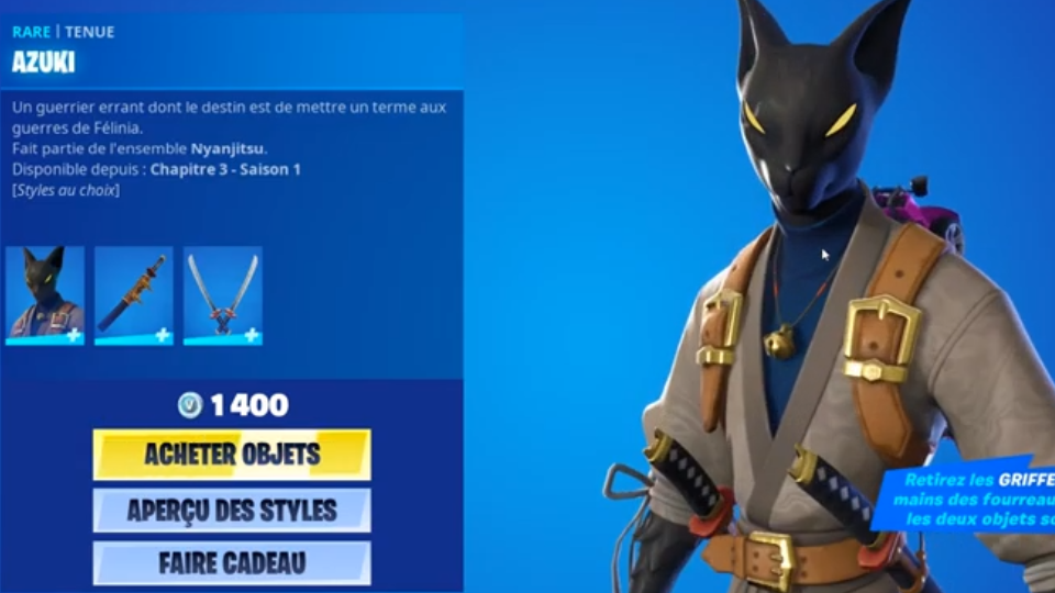 Skin Azuki Fortnite, comment l'obtenir au chapitre 3, saison 1 ...