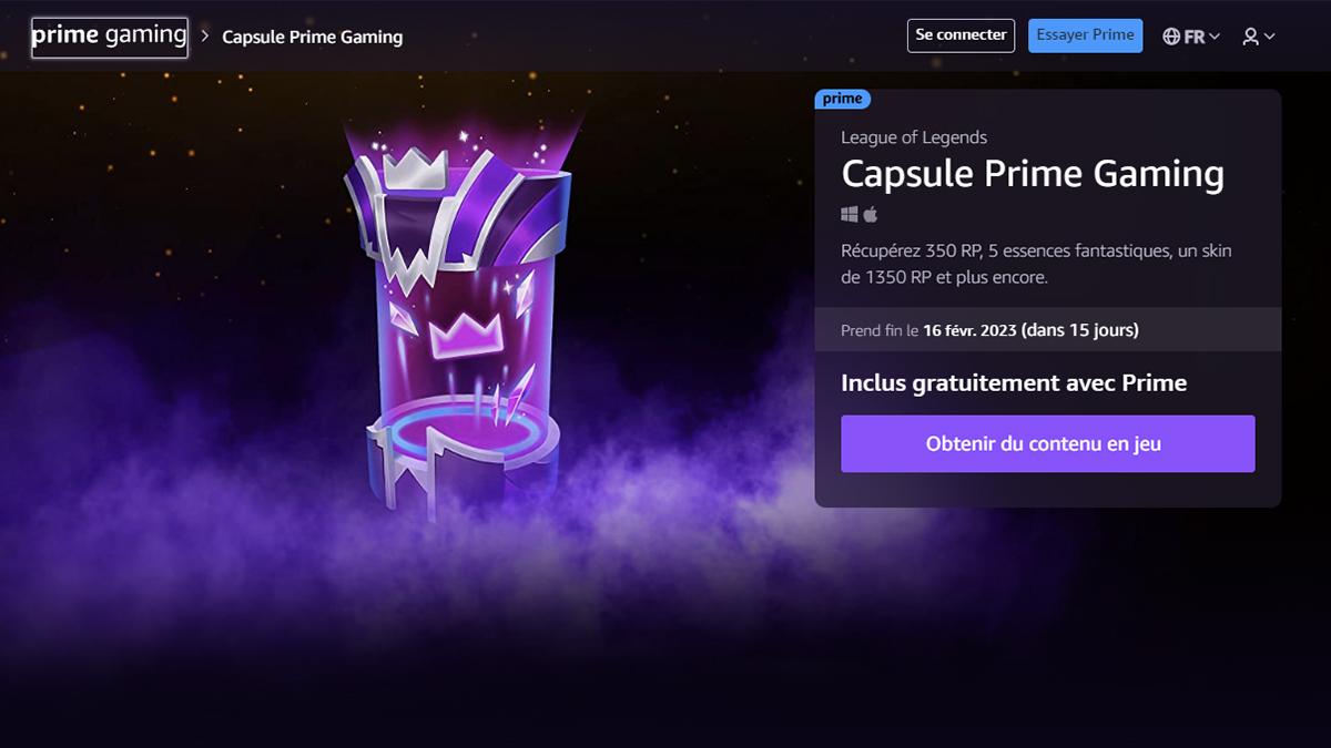 Prime gaming du mois de février 2023 sur League of Legends, quelles ...
