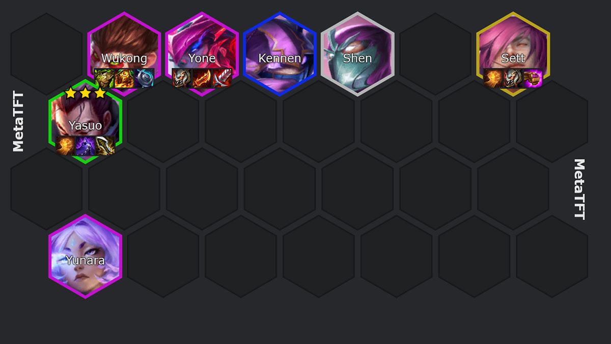 Compo Yasuo Yone Frères de sang sur le set 16 de TFT Lore & Legends ...