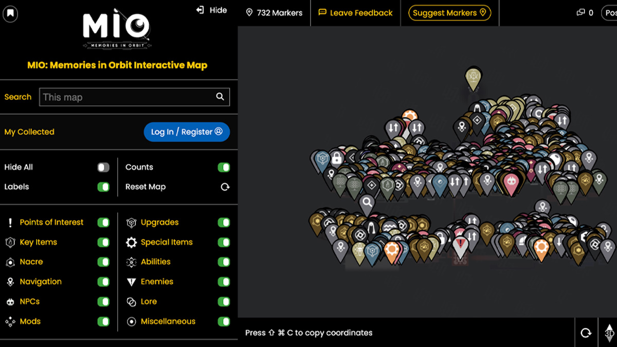 MIO Memories in Orbit : où trouver la carte interactive